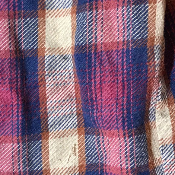 ALASKAN | Shirts | Vintage The Alaskan Red Orange Blue Brown Flannel ...